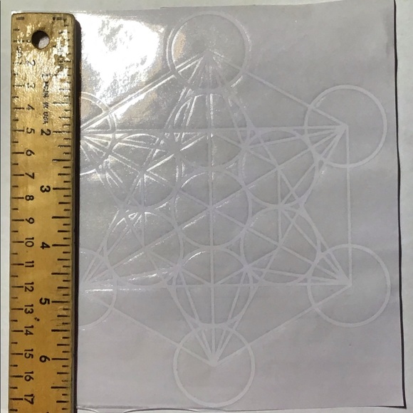Other | 7 Metatrons Cube Vinyl Sticker White | Poshmark